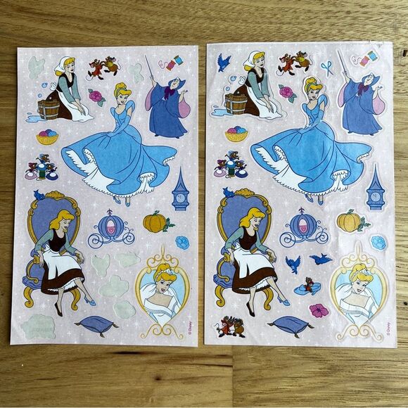 Disney | Other | Vintage Disney Cinderella Sticker Sheets Sandylion ...